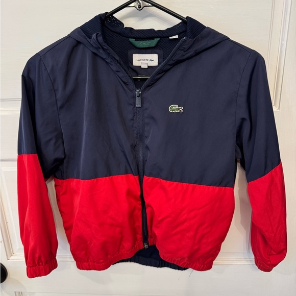 Lacoste | Jackets & Coats | Lacoste Dark Blue And Bright Red Hooded ...